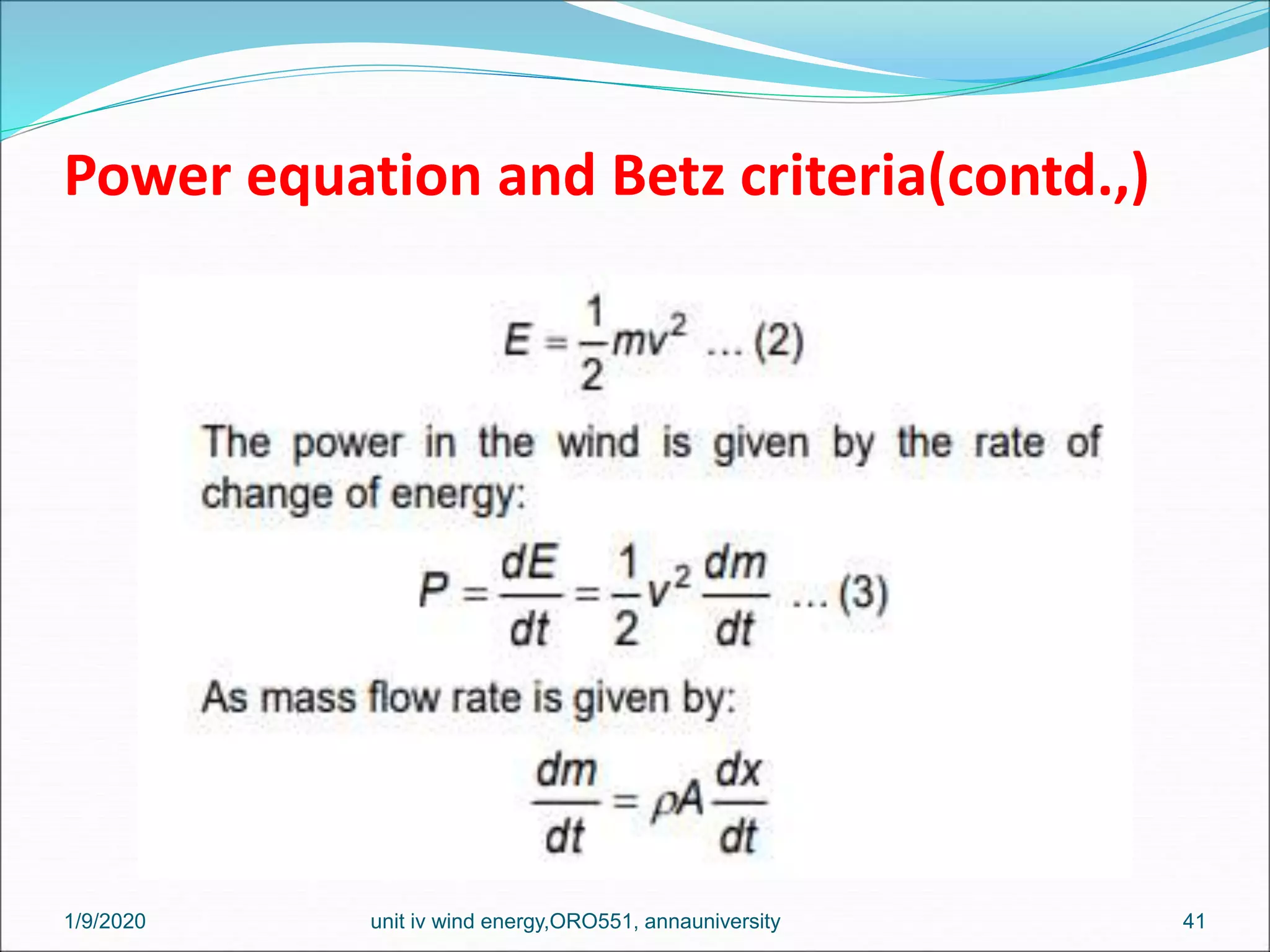 Unit iv wind energy | PPT
