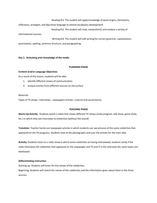 Unit Lesson Plan | PDF