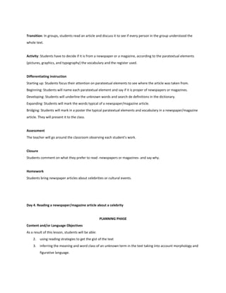 Unit Lesson Plan | PDF