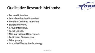 Unit llI -Qualitative Research Methods.pptx