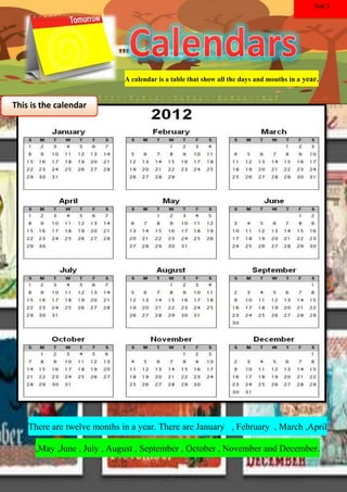 CLIL : calendar | PDF