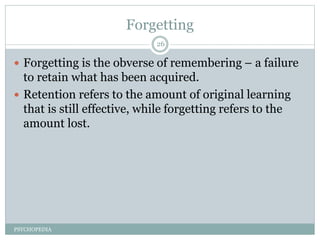 Unit memory and forgetting | PPT