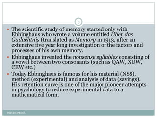 Unit memory and forgetting | PPT