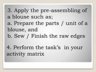 Unit method of Assembling Garment part | PPTX