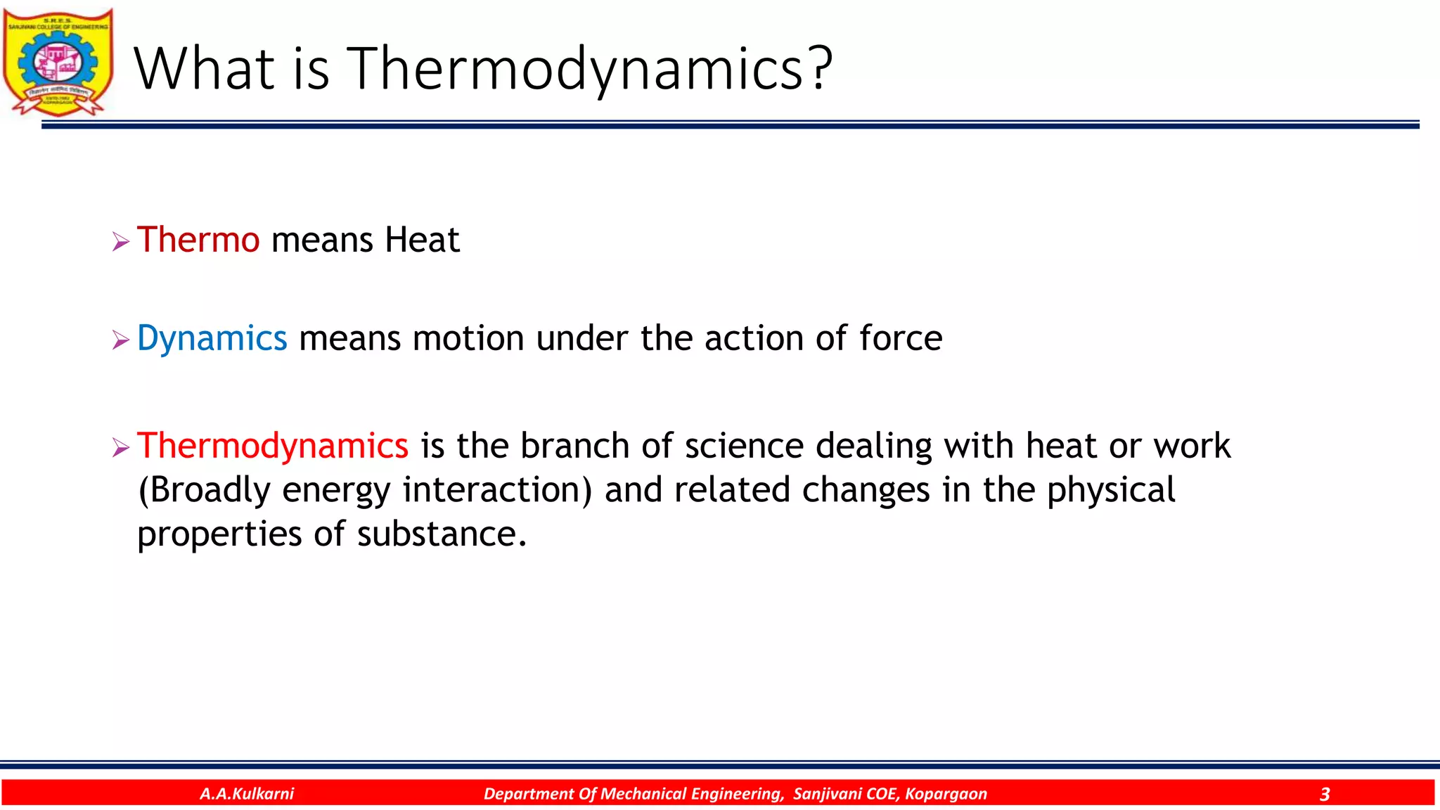 Unit No 1 Thermodynamic Concepts And Basic Definitions Ppt Physics Science