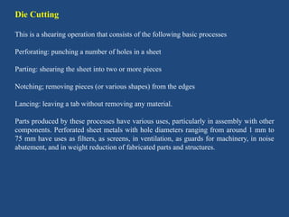 Manufacturing Processes(Sheet Metal Forming.ppt) | PPT