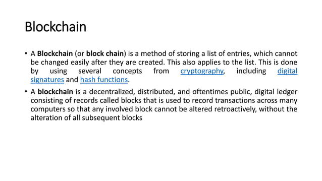 Introduction to Blockchain Technology | PPT