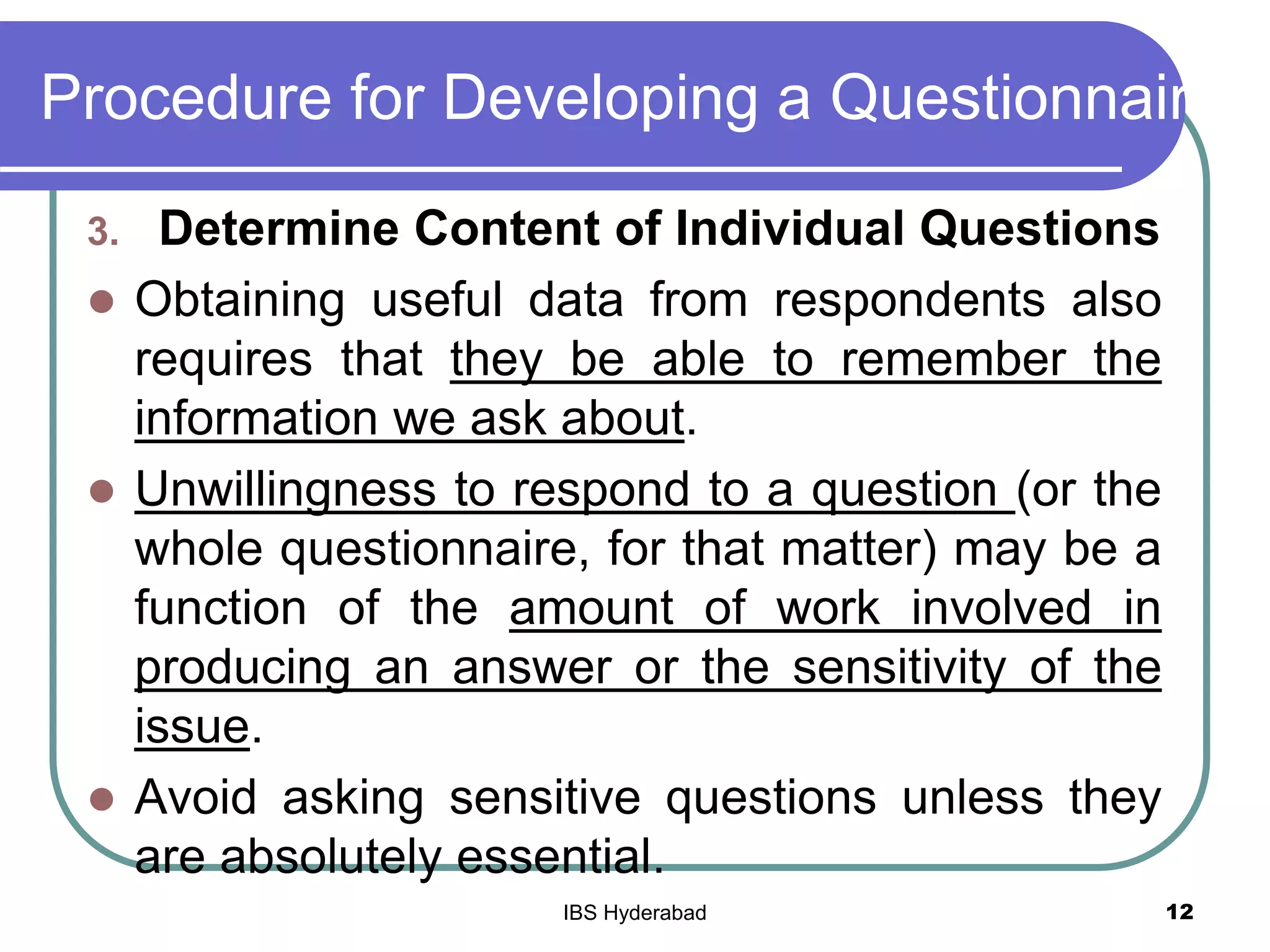 Unit no 08_designing questionnaire | PPSX