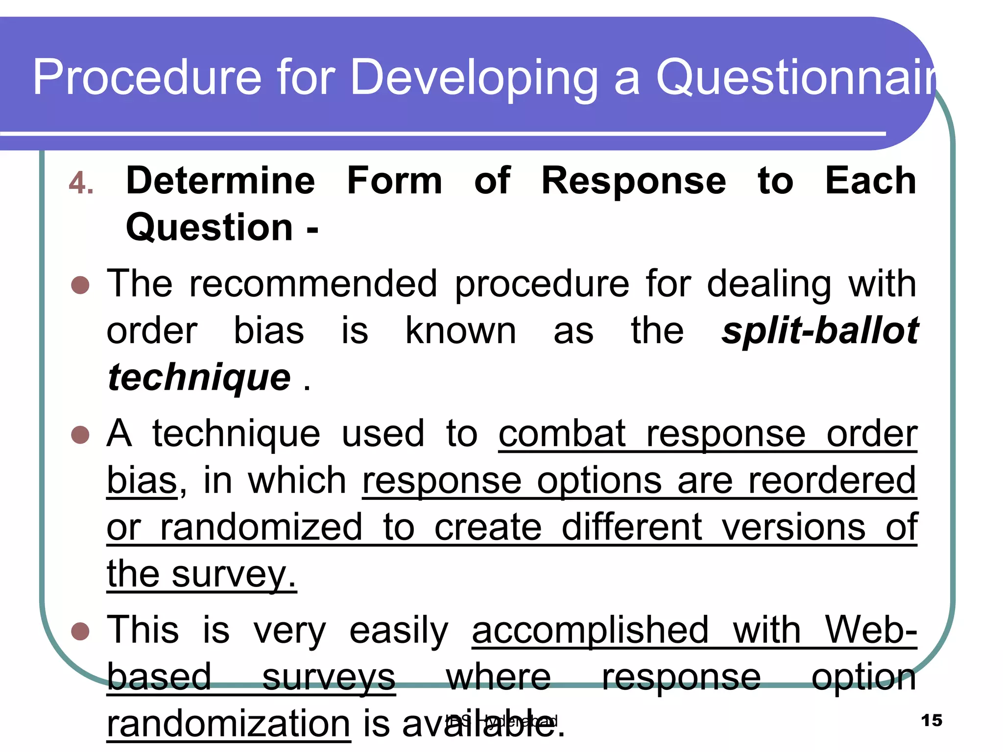 Unit no 08_designing questionnaire | PPSX