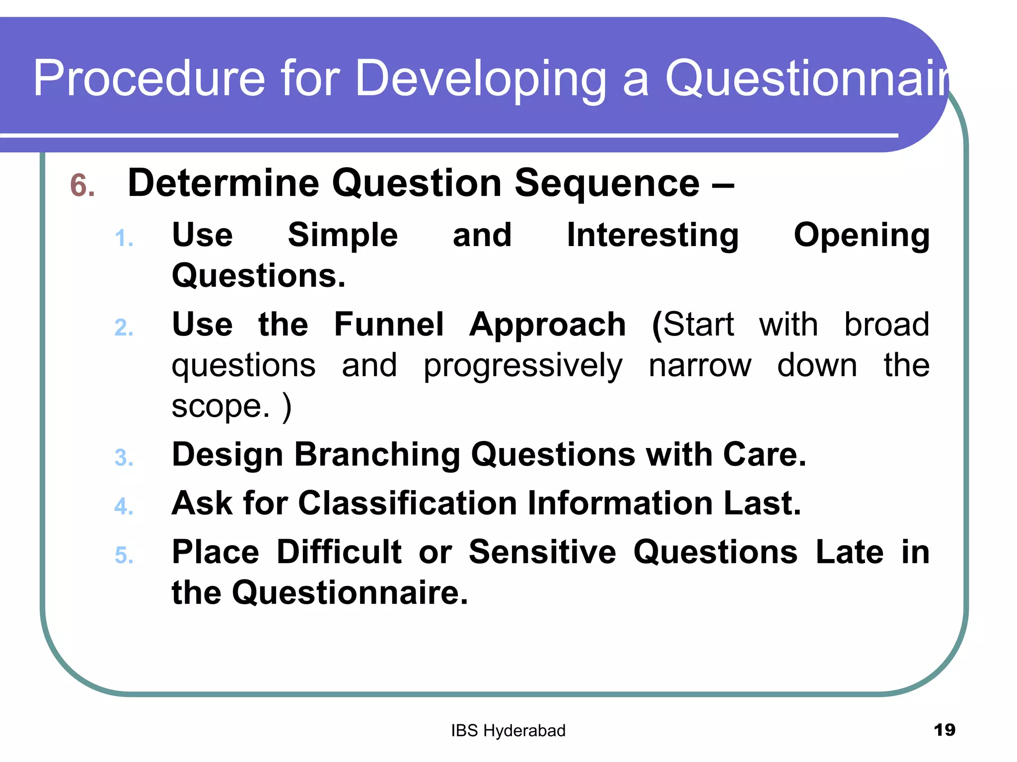 Unit no 08_designing questionnaire | PPSX
