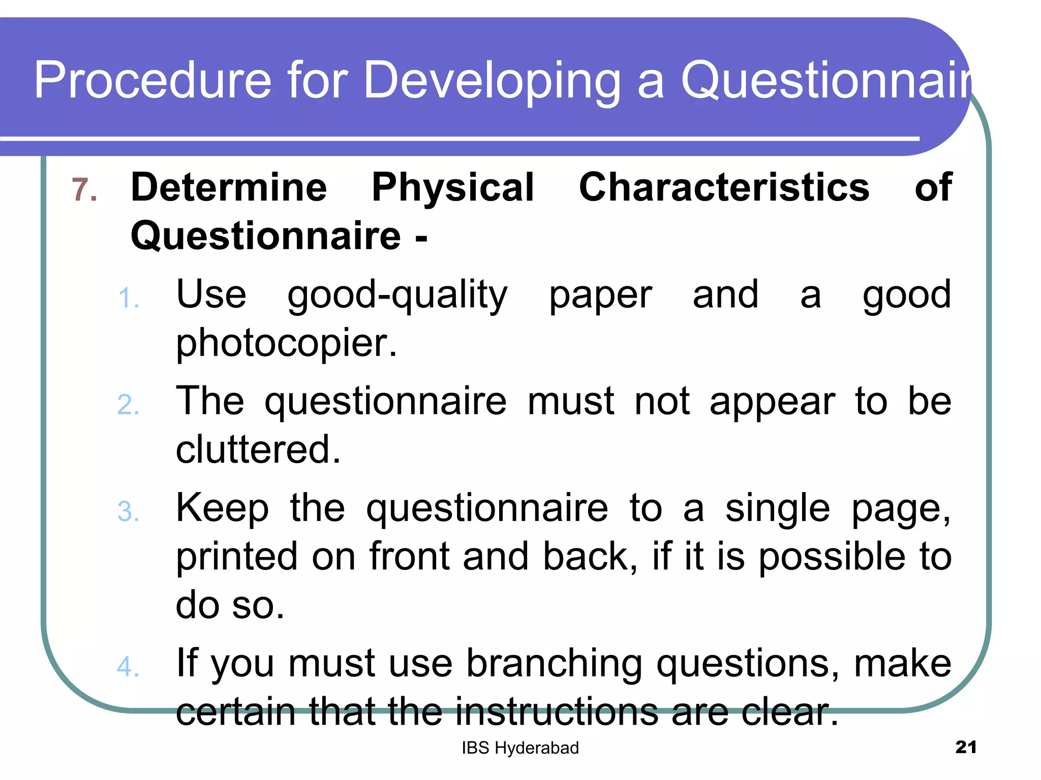 Unit no 08_designing questionnaire | PPSX