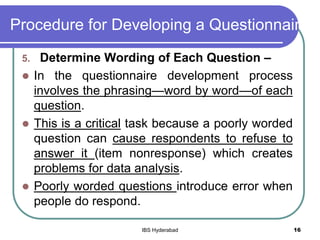 Unit no 08_designing questionnaire | PPSX