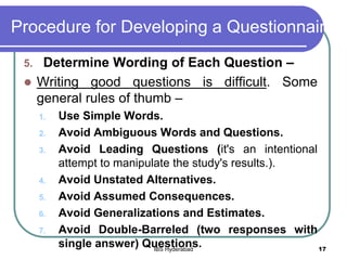 Unit no 08_designing questionnaire | PPSX