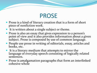 UNIT NO 1, 6471 English IV B.Ed | Poetry | Books and Literature