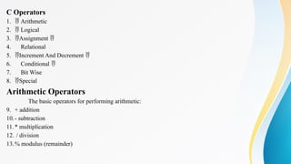 Unit No 2.pptx Basic s of C Programming | PPTX