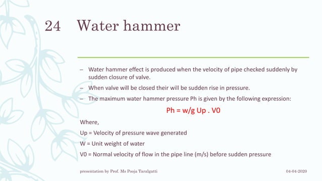 Unit no 4_conveyance of water_SY civil engineering | PPT