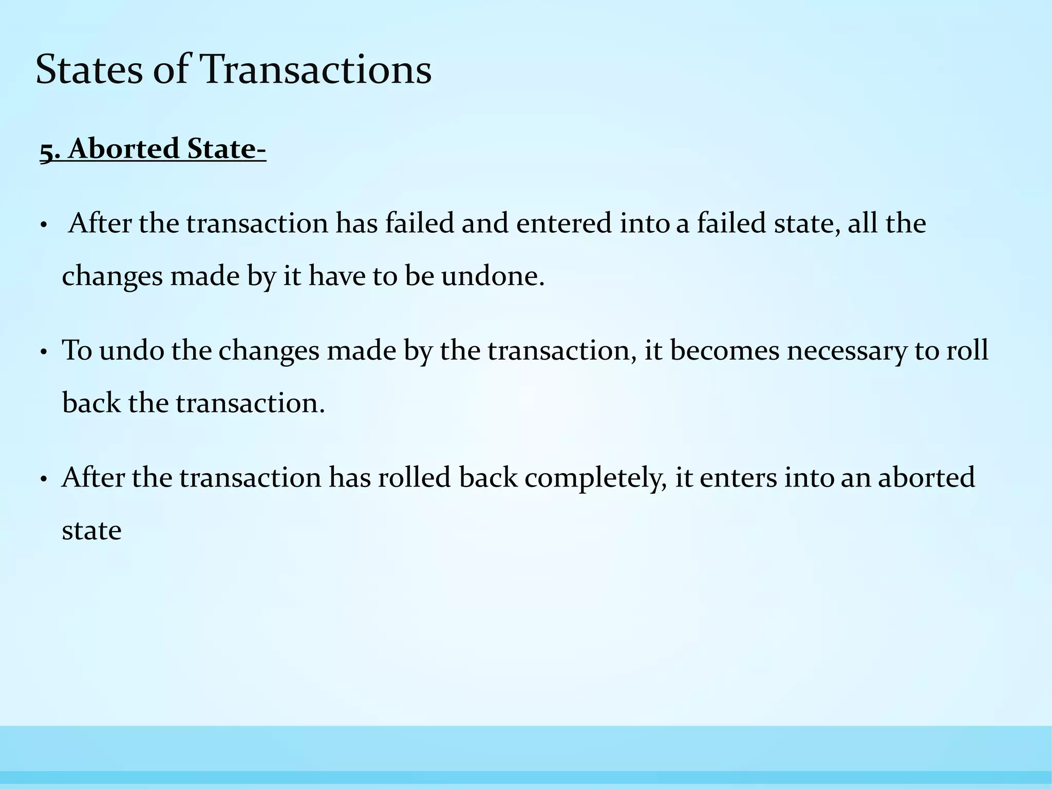 Unit no 5 transation processing DMS 22319 | PPTX