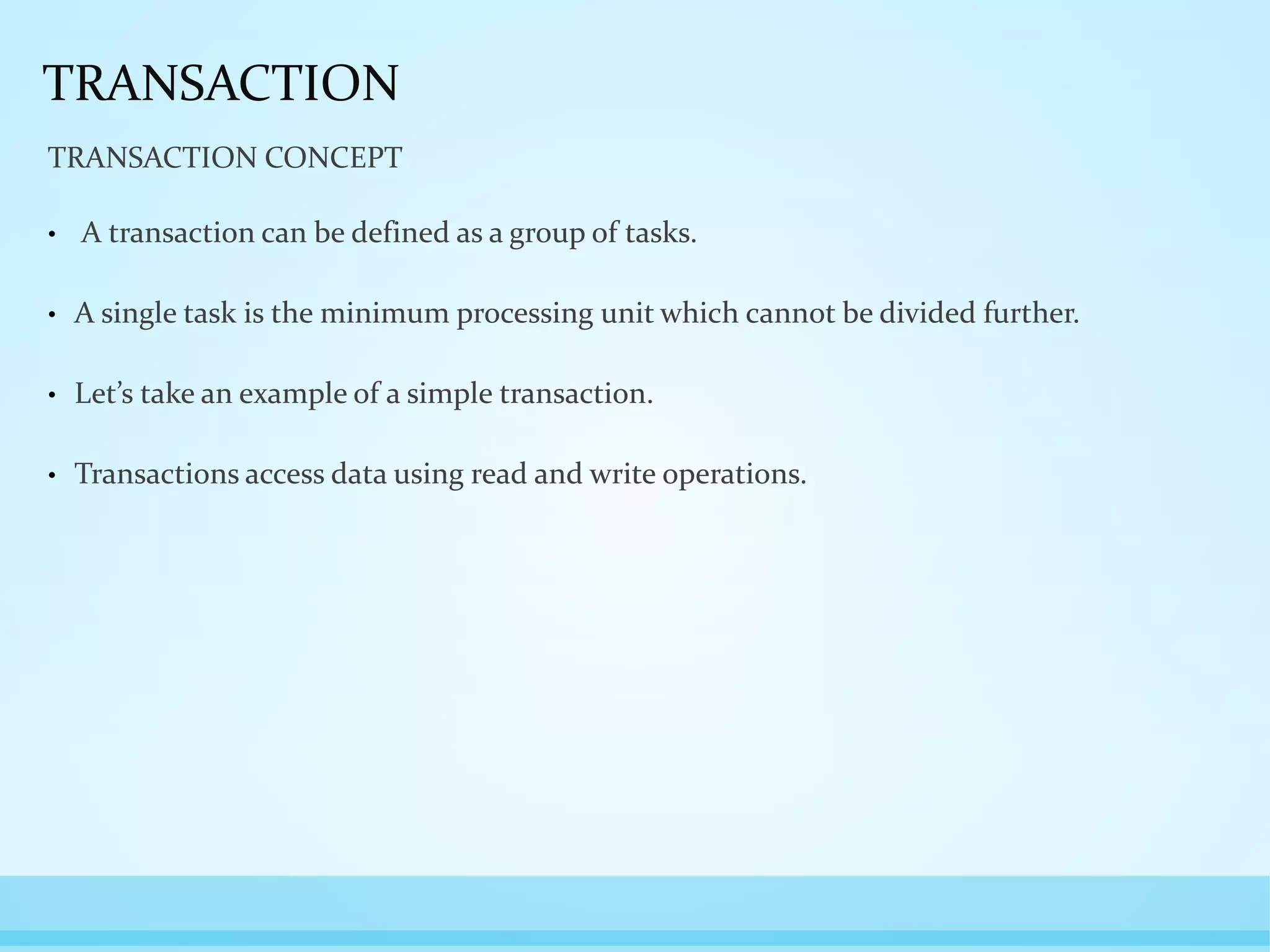 Unit no 5 transation processing DMS 22319 | PPTX