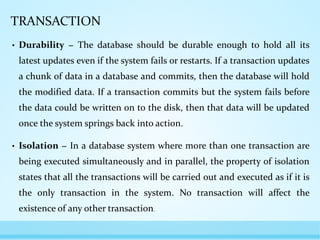 Unit no 5 transation processing DMS 22319 | PPTX