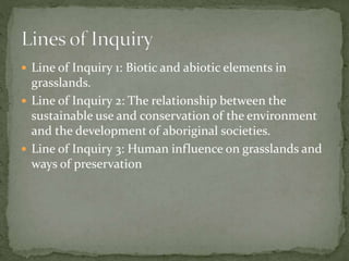 Unit of inquiry Grasslands | PPT