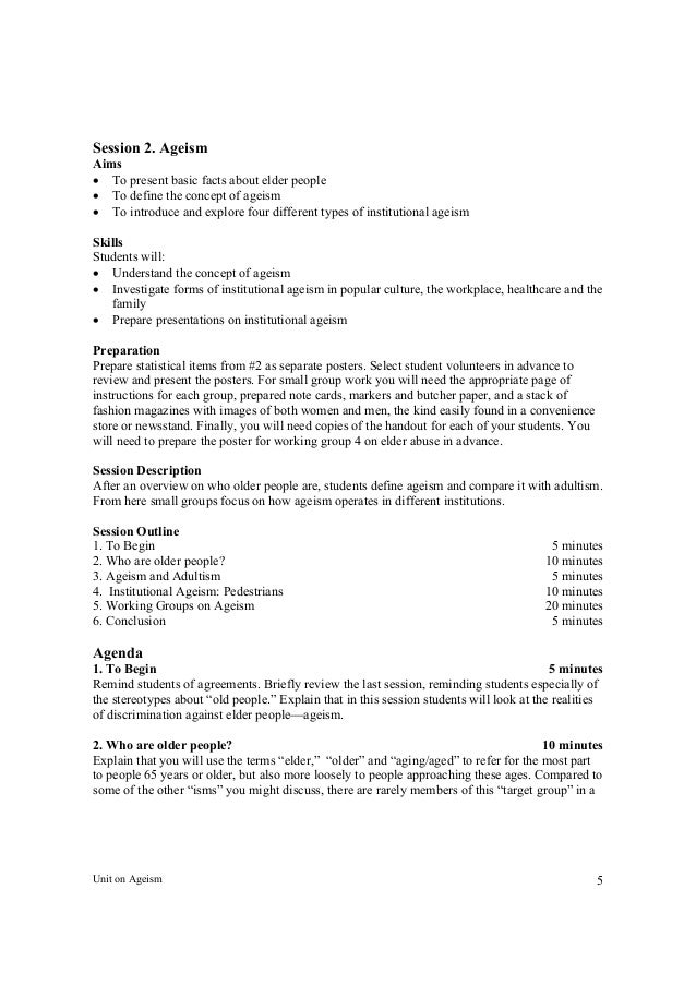 Unit on ageism