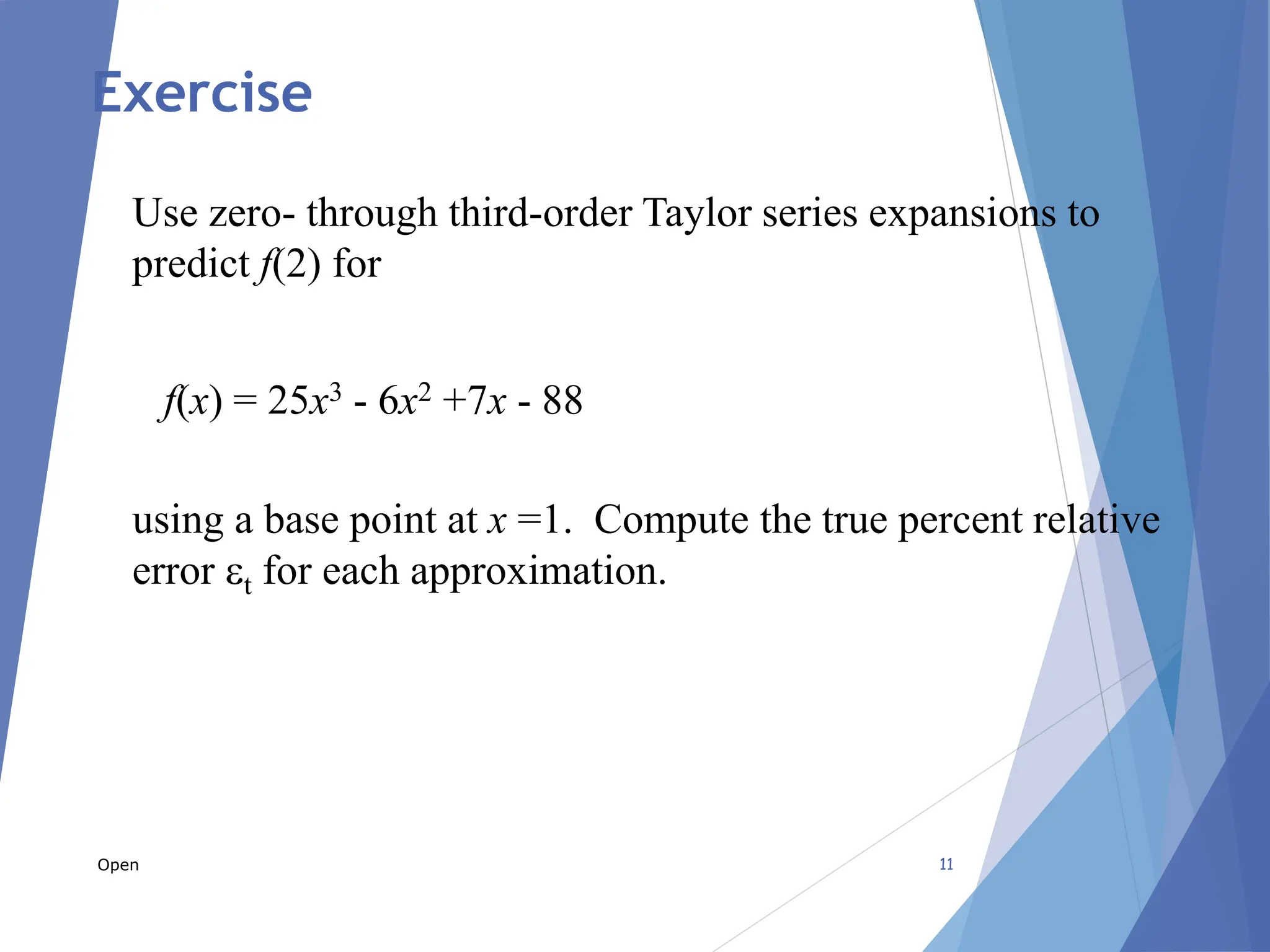Unit One - error analysis on Taylor series Part 2.ppt