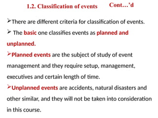 UNIT ONE Event.proposal event ppt for tourism depmt | PPTX