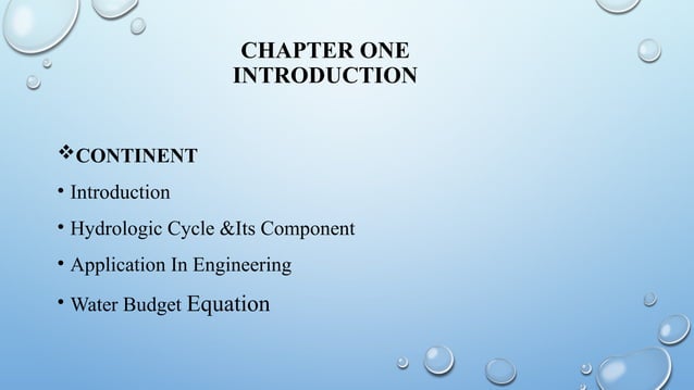 Chapter one introduction to hydrology | PPTX