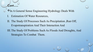Chapter one introduction to hydrology | PPTX