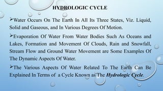 Chapter one introduction to hydrology | PPTX