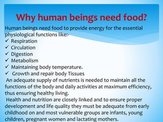 Unit one introduction to nutrition | PPTX