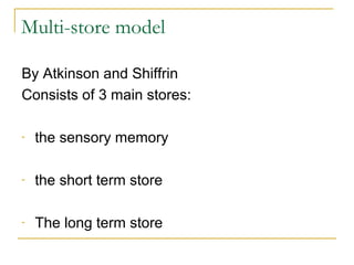 Unit one memory AQA A psychology Memory | PPT