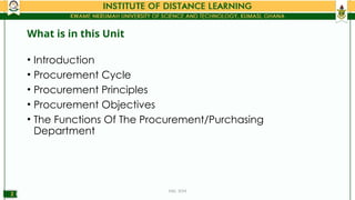 UNIT ONE UPDATED EVOLUTION OF PROCUREMENT . | PPTX