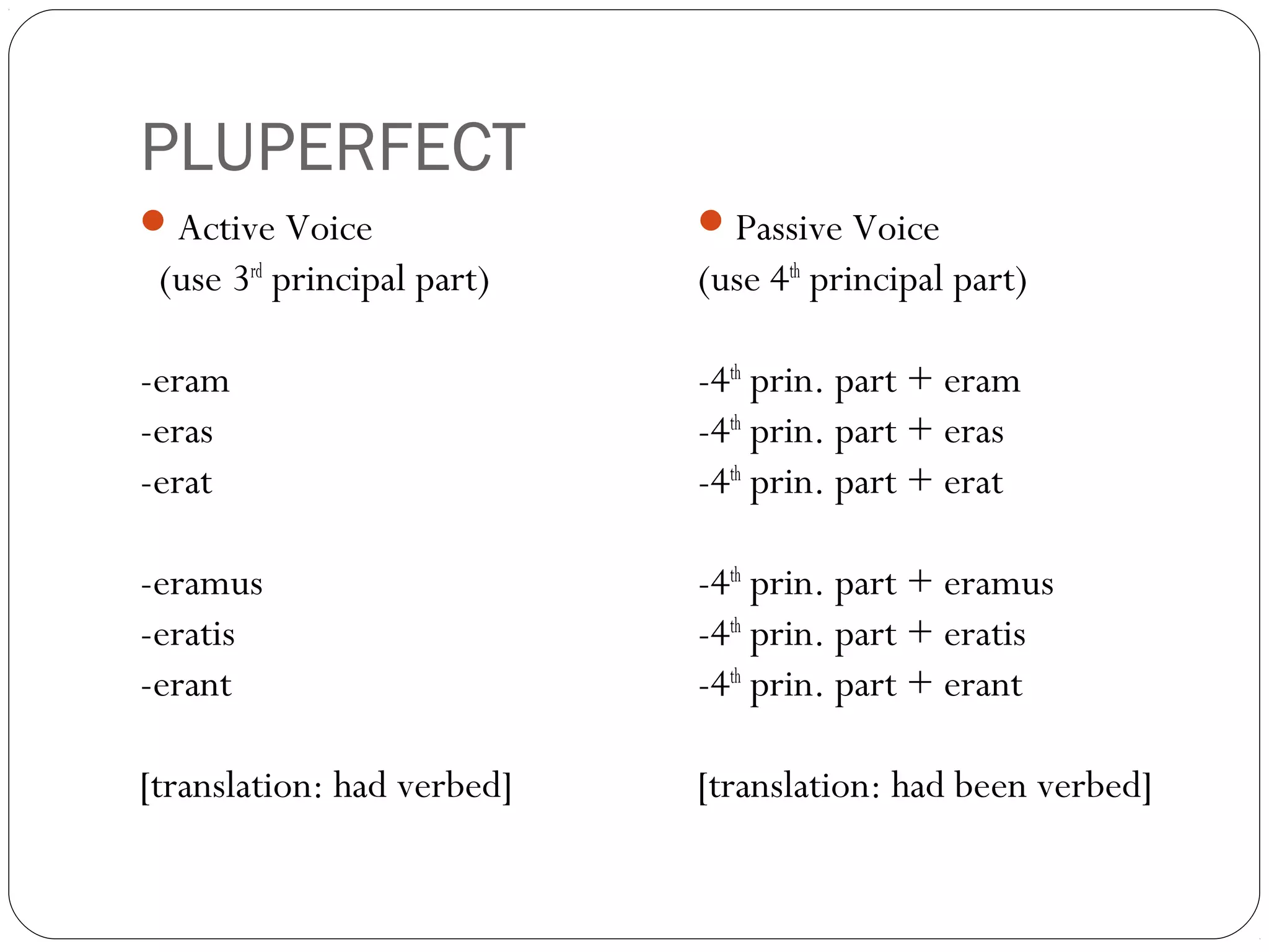 Unit One Verb Charts | PPT