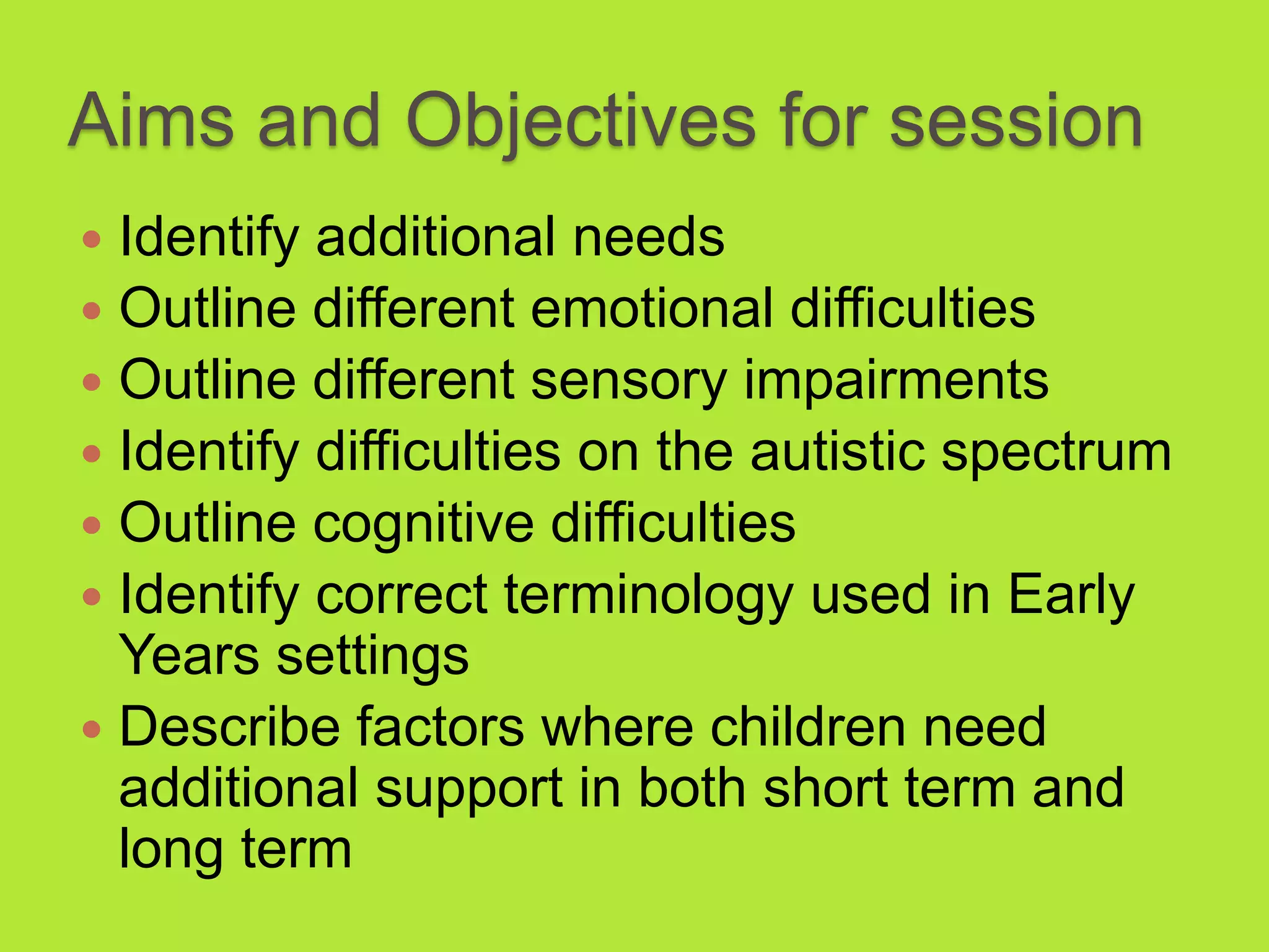 Unit op 1 pp supporting children with additional needs | PPTX