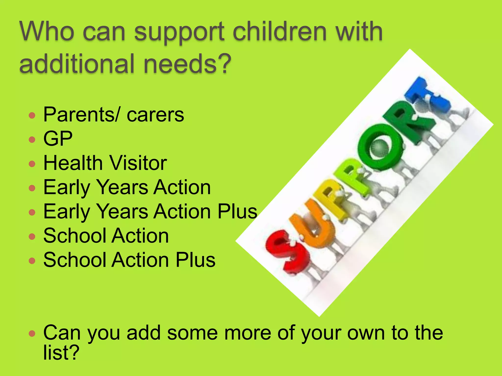 Unit op 1 pp supporting children with additional needs | PPTX