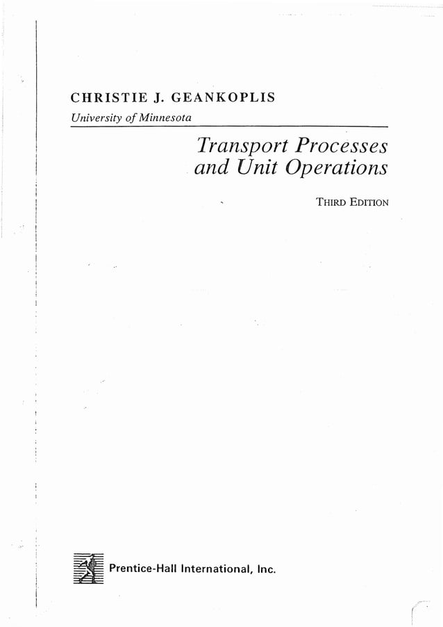 Transport processes and unit operations geankoplis