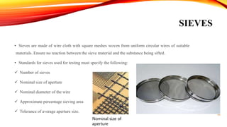 chapter: Unit operations process size reduction and size seperation | PPTX