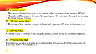 chapter: Unit operations process size reduction and size seperation | PPTX