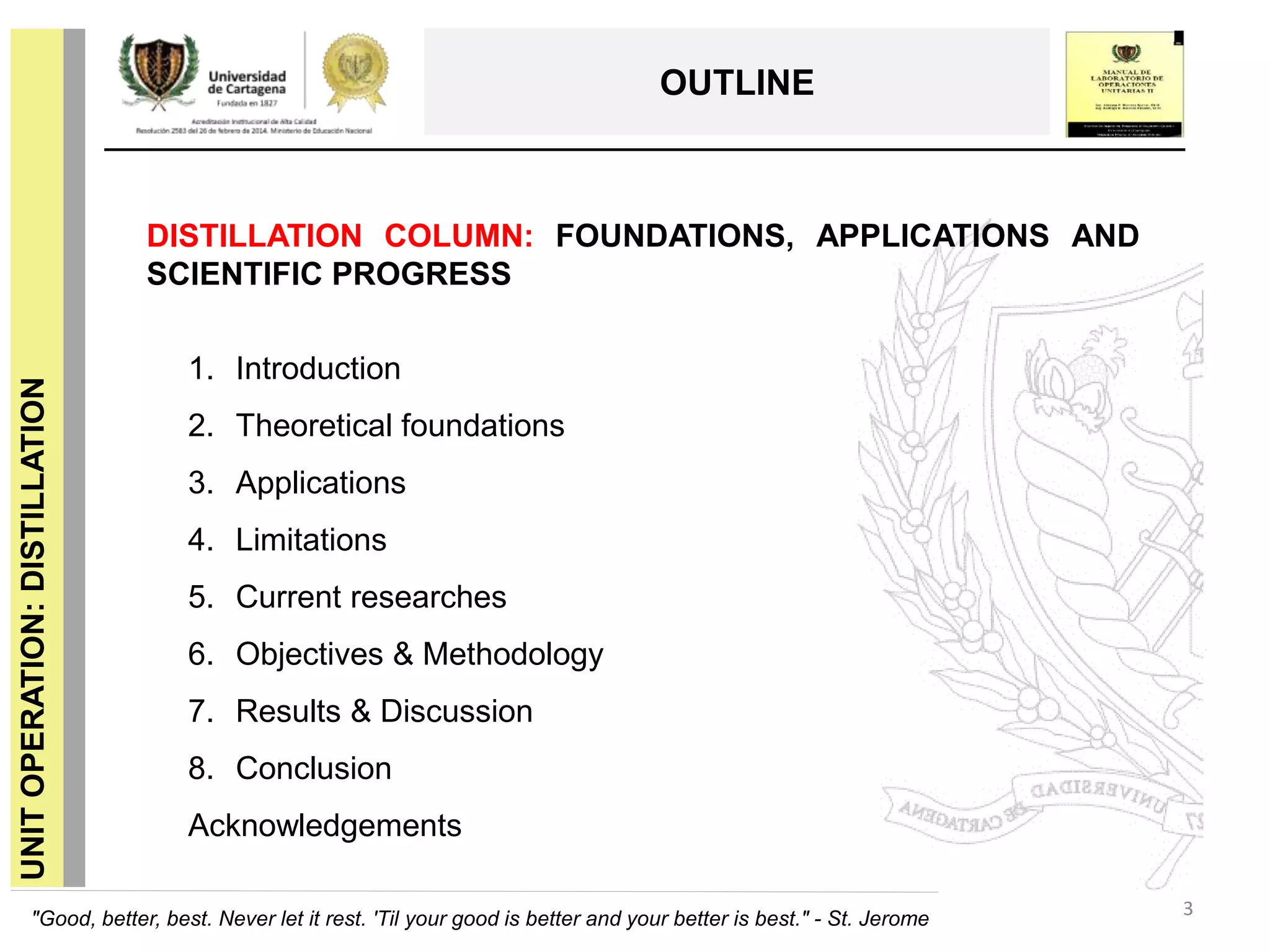 Distillation column: Foundations, Applications and Scientific Progress | PPTX