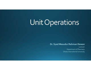 Unit operations- fluid flow basic | PDF