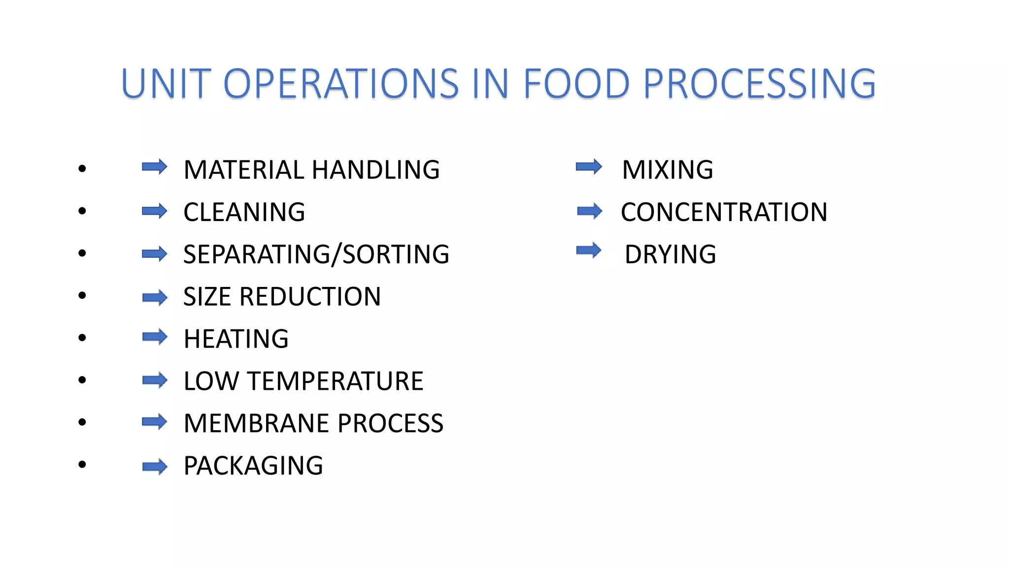 UNIT OPERATIONS IN FOOD PROCESSING.pptx | Cooking | Food & Drink