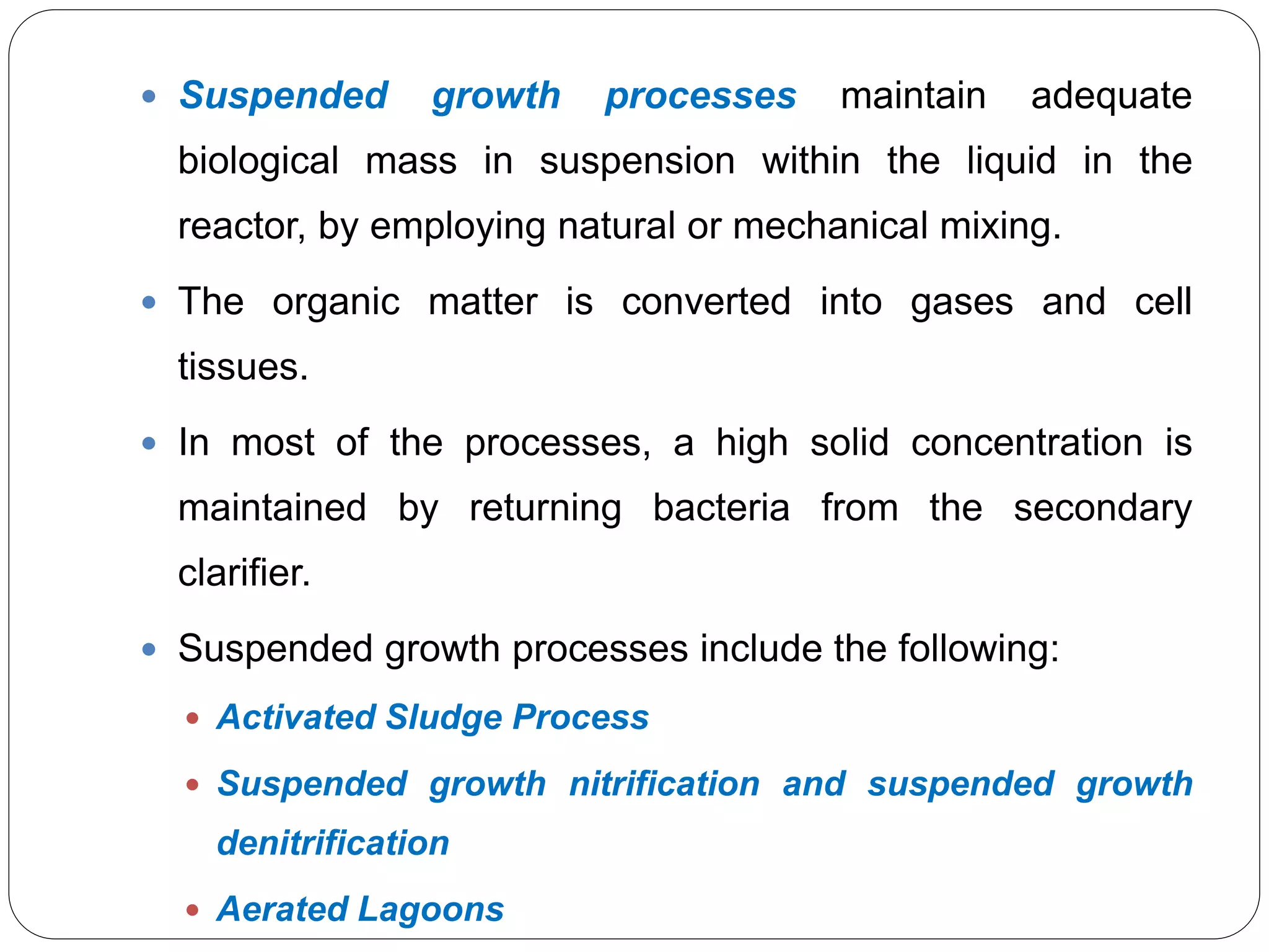 Unit operations; processes in waste water treatment | PPTX