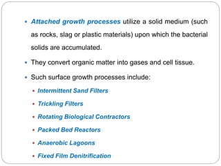 Unit operations; processes in waste water treatment | PPTX