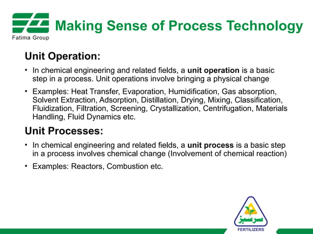 Unit Operations & Unit Process for process plant | PPTX