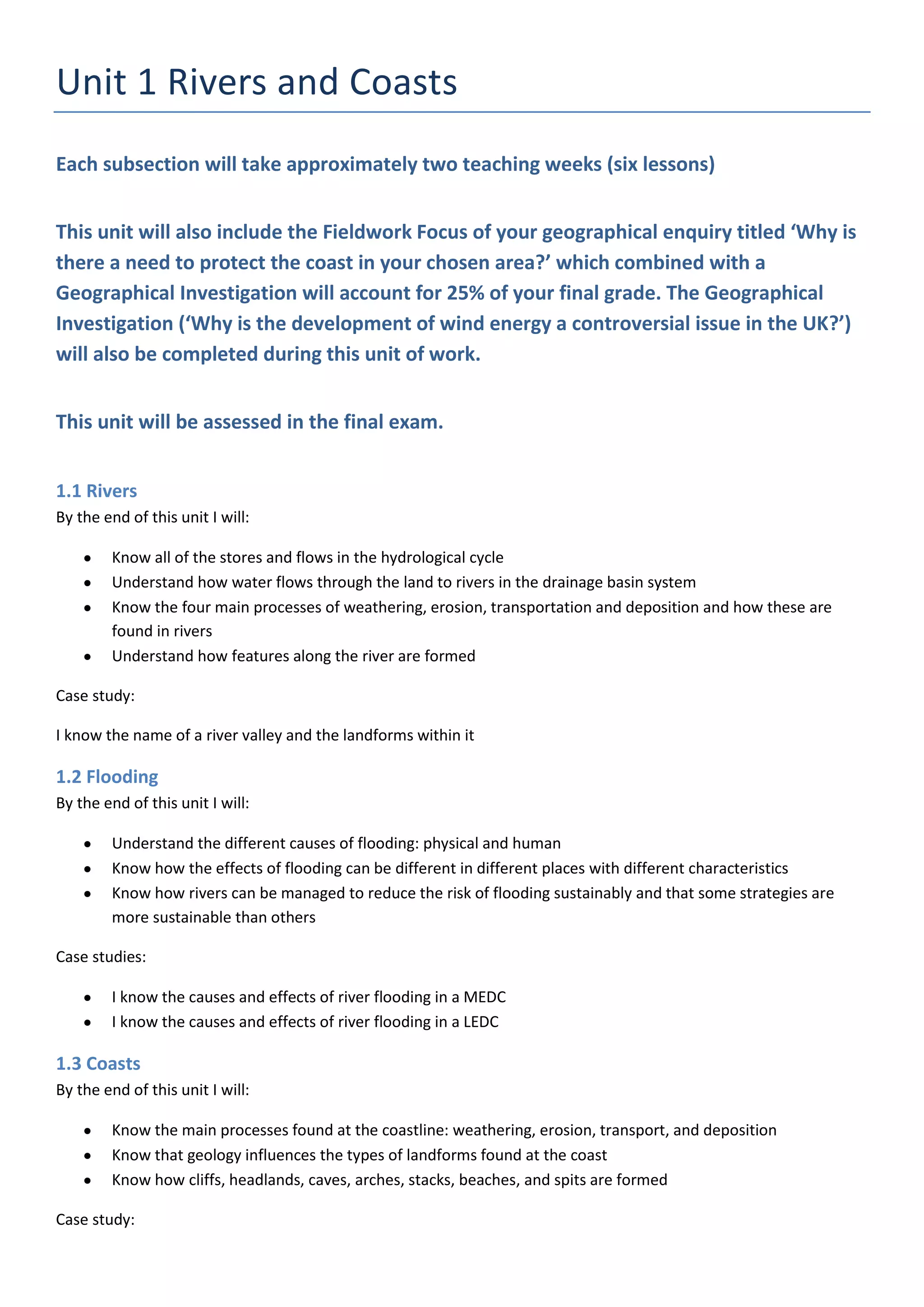 GCSE Geography OCR B | DOCX