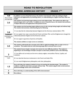 Road to Revolution Unit Overview | PDF