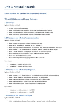Geography GCSE OCR B Unit Overview | DOCX | Geography | Science
