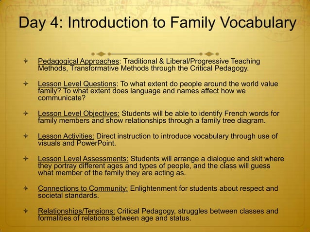 Transformative French Unit Plan | PPT