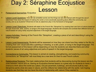 Transformative French Unit Plan | PPT